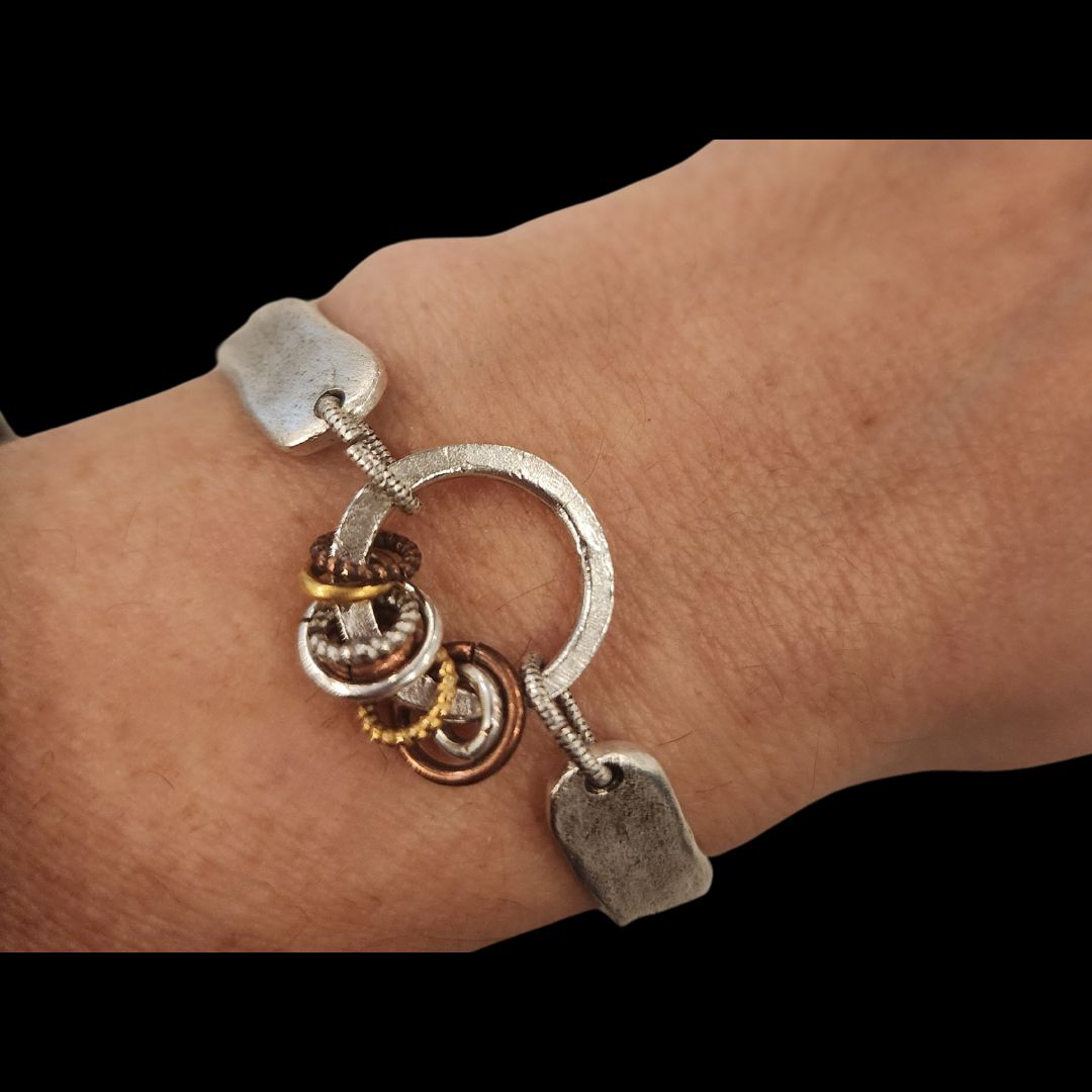 Silver Springs Leather Linked Bracelet – Heavy Metal Zen