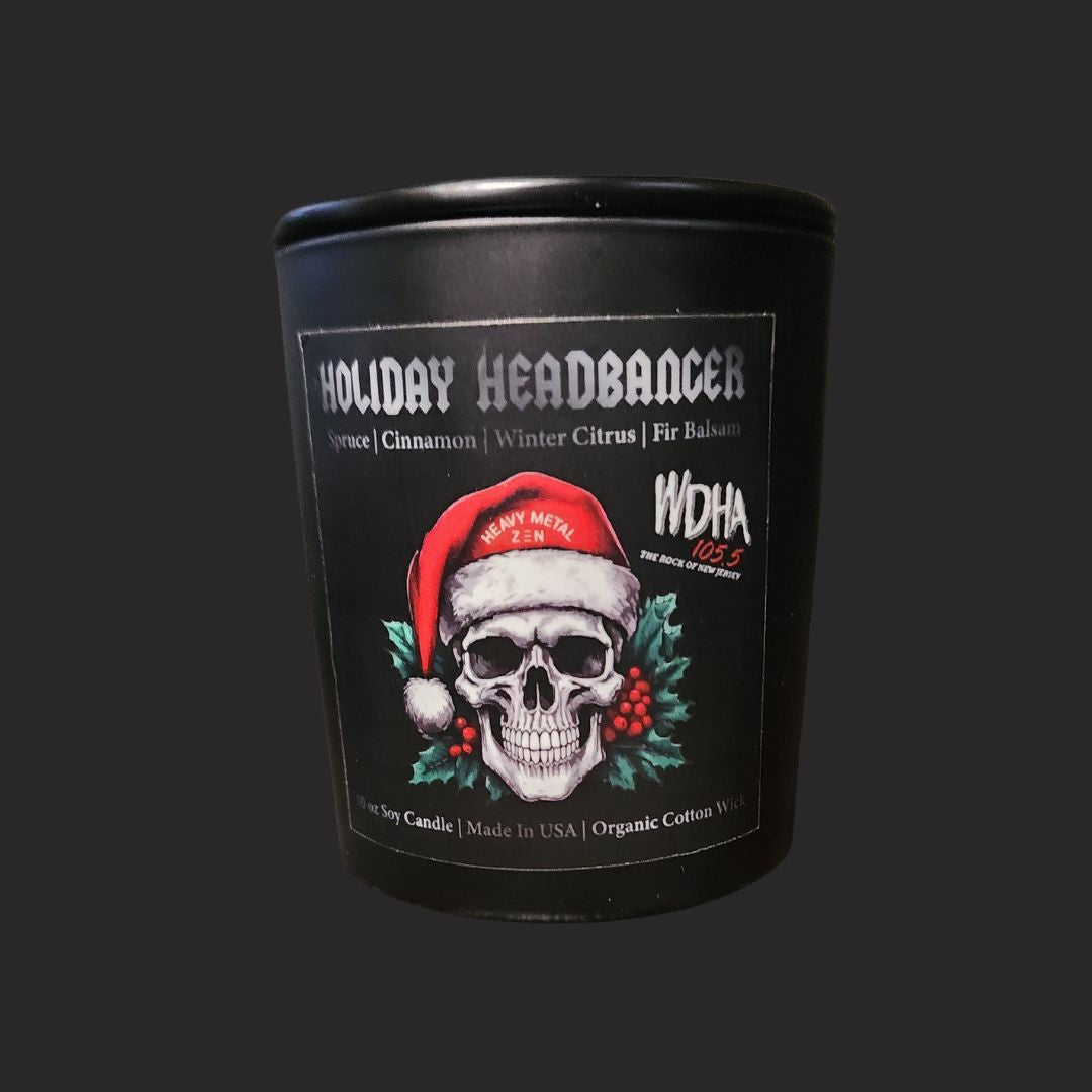 Holiday Headbanger Soy Candle – Limited Edition by Heavy Metal Zen & W