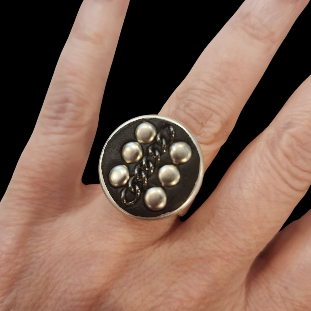 Master of Puppets Adjustable Antique Silver Ring – Heavy Metal Zen